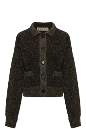 Marni Wool Cardigan With Collar - Gold