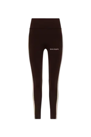 Palm Angels Leggings With Logo - Brown