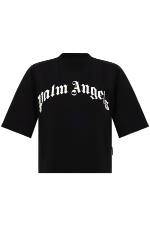 Palm Angels Cotton T-shirt With Printed Logo - Black