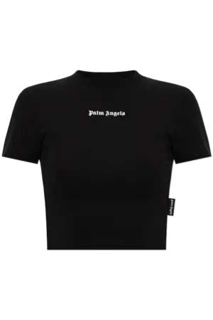 Palm Angels T-shirt With Printed Logo - Black
