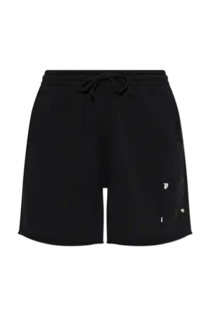 Palm Angels Cotton Shorts With Drawstring Waist - Black
