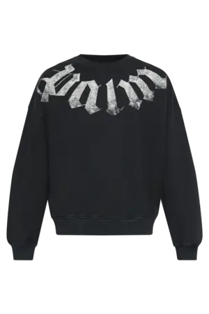 Palm Angels Cotton Sweatshirt With Print - Black