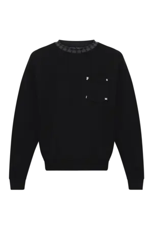 Palm Angels Cotton Sweatshirt With Pocket - Black
