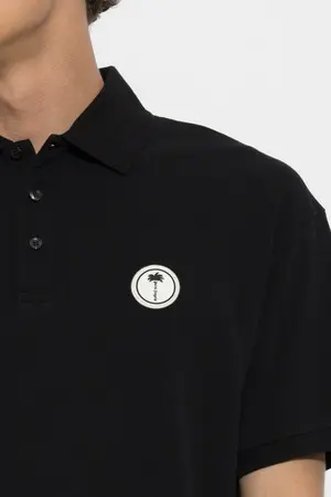 Palm Angels Cotton Polo Shirt With Appliquéd Logo