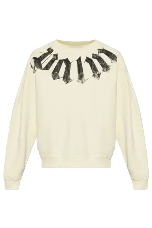 Palm Angels Cotton Sweatshirt With Print - Yellow
