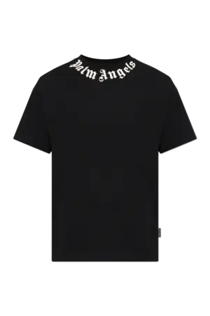 Palm Angels Cotton T-shirt With Printed Logo - Black