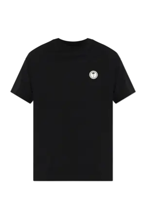 Palm Angels Cotton T-shirt With Appliquéd Logo - Black