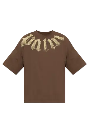 Palm Angels Cotton T-shirt With Print - Brown