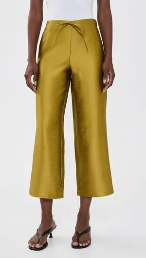 REFORMATION Olina Cropped Pants - Chartreuse