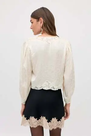 Rixo Ariah Mini Skirt With Lace Trim