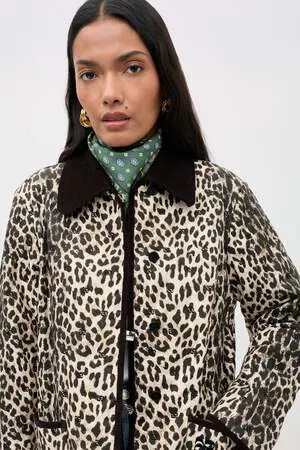 Rixo Earla Nina Leopard Print Jacket