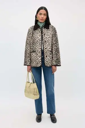 Rixo Earla Nina Leopard Print Jacket