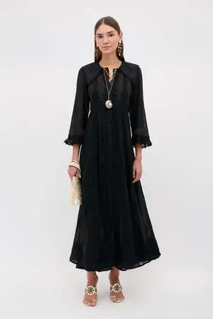 Rixo Silvi Dress With Bud Trail Embroidery