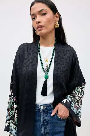 Rixo Kaiden Blossom Jungle Black Kimono
