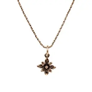 1610ISTANBUL Sterling Floral Motif Necklace - Silver
