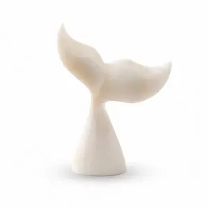 MARLETH Brass Whale Tail Sculpture - White