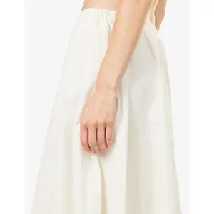 Theory Striped Cotton Midi Skirt