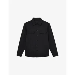 REISS Peshi Double-pocket Stretch-woven Overshirt - Navy