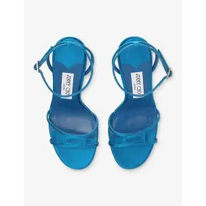 JIMMY CHOO Leo 100 Satin Strappy Stiletto Sandals