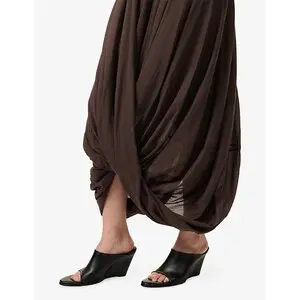 TOTEME Cocoon Cotton-blend Midi Skirt - Walnut