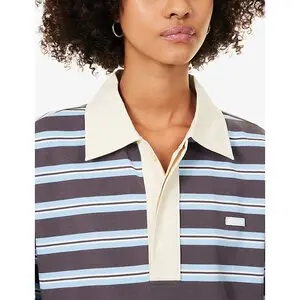 RU & ROCKA Leones Striped Cotton-blend Polo Shirt