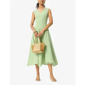 Whistles Checked Asymmetric Midi Dress - Multi-coloured