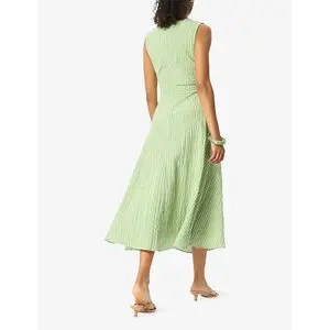 Whistles Checked Asymmetric Midi Dress - Multi-coloured