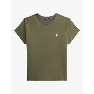 Polo Ralph Lauren Brand-embroidered Short-sleeved Cotton-jersey T-shirt - Olive