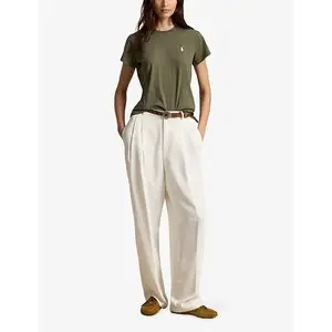 Polo Ralph Lauren Embroidered Cotton-jersey T-shirt - Olive