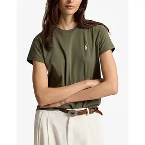 Polo Ralph Lauren Embroidered Cotton-jersey T-shirt - Olive
