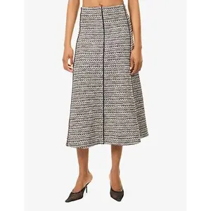 ME+EM Soft Tweed Cotton-blend Midi Skirt