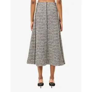ME+EM Soft Tweed Cotton-blend Midi Skirt
