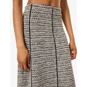 ME+EM Soft Tweed Cotton-blend Midi Skirt