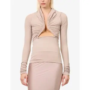 Rick Owens Prong Cut-out Stretch-jersey Top