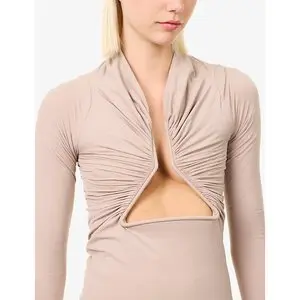 Rick Owens Prong Cut-out Stretch-jersey Top