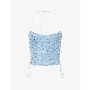 JADED LONDON Deva Sequin Knit Corset Top