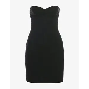 House Of Cb Sweetheart Strapless Stretch-woven Mini Dress - Black