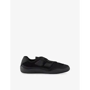 Prada Speedrock Technical Leather And Mesh Trainers - Black