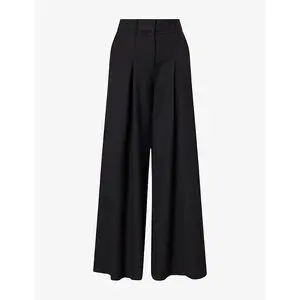 ME+EM Wide-leg Wool-blend Trousers - Black