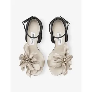 JIMMY CHOO Coko 100 Flower Satin Heels