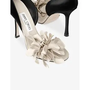 JIMMY CHOO Coko 100 Flower Satin Heels