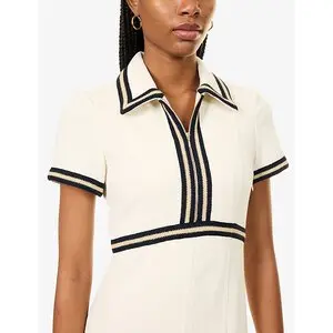 ME+EM Fit And Flare Textured Woven Midi Dress