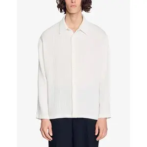 Sandro Crinkled Relaxed-fit Woven Shirt