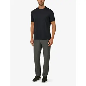 Boggi Milano Short-sleeved Branded-tab Stretch-cotton T-shirt