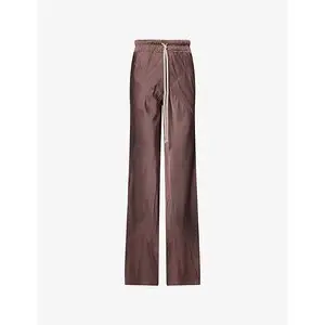 Rick Owens Drawstring Waist Patch Pocket Satin Trousers - Grape