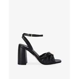Steve Madden Montage Faux-leather Heeled Sandals - Black