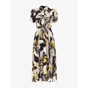 PHASE EIGHT Bella Floral Print Midi Shirt Dress
