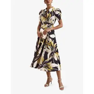 PHASE EIGHT Bella Floral Print Midi Shirt Dress