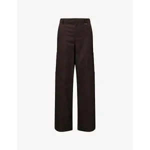 Vince Panelled Wide-leg Stretch-cotton Trousers - Iron