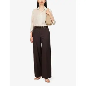 Vince Panelled Wide-leg Stretch-cotton Trousers